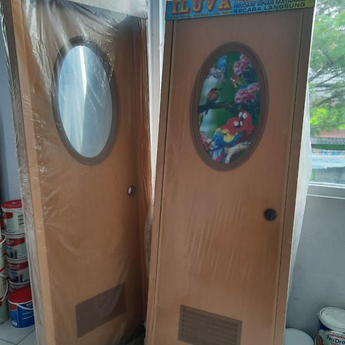 Jual Pintu Kamar Mandi Kaca Bulat Plastik PVC Bahan Tebal ILUVA Lengkap ...