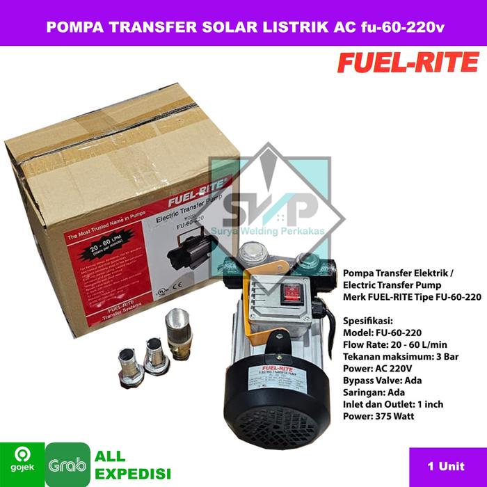 Jual FUELRITE pompa transfer solar listrik 220v fu-60-220v/fuel pump ...