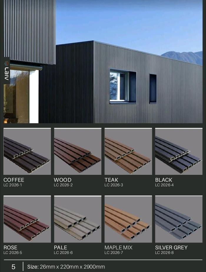 Jual wall cladding outdoor wpc motif kayu panjang 2,90m/lembar ...