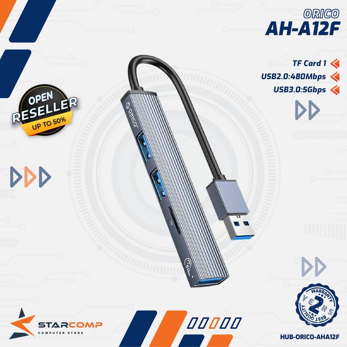 Jual ORICO USB3.0 HUB 3 Ports TF Memory 5Gbps - AH-A12F - Kab. Sleman ...
