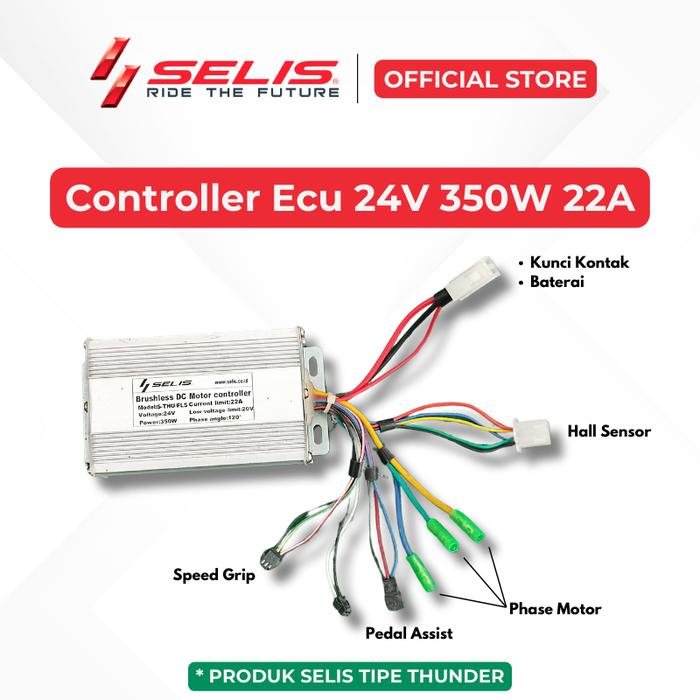 Jual SELIS - Controller Ecu 24 Volt 350 Watt 120 Derajat Sepeda Motor ...