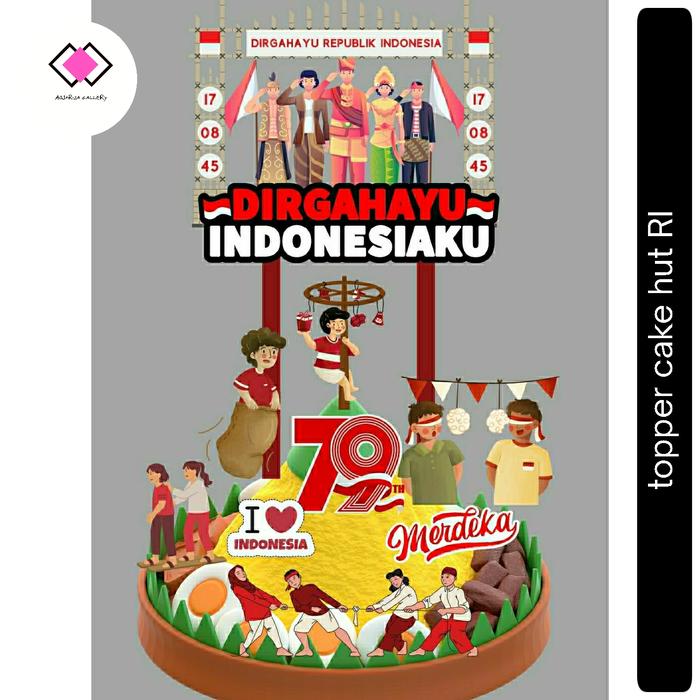 Jual topper cake hiasan kue 17 agustus kemerdekaan hut ri dirgahayu ...