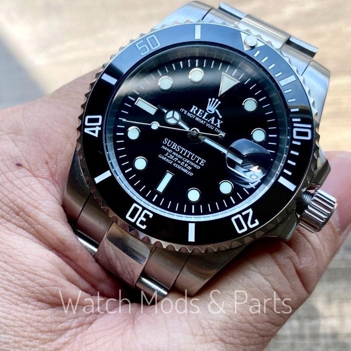 Promo Seiko Mod Relax Substitute Submariner Deep Black Enamel Dial ...
