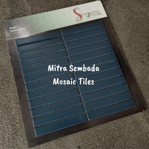 Jual Mosaic Kitchen Wall Mosaic Singres Type Royal Blue Texture Matt - Singres Tile - Kota Depok ...