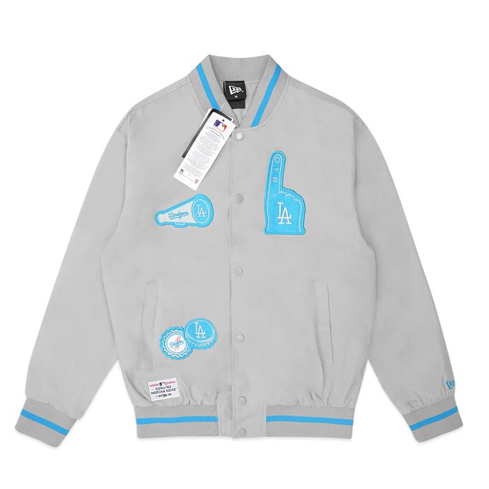 Promo NEA X M7B Logo Patches Bomber Jacket - Light Grey, XXL - Kota ...