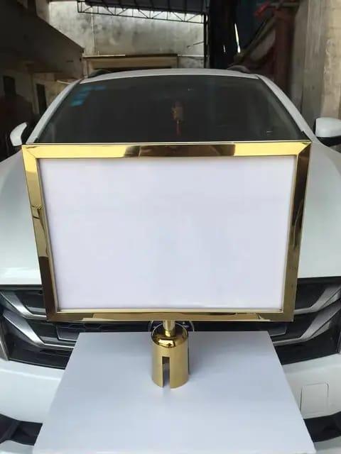 Jual Standing Sign Frame Stainless Papan Tiang Antrian - Gold ...