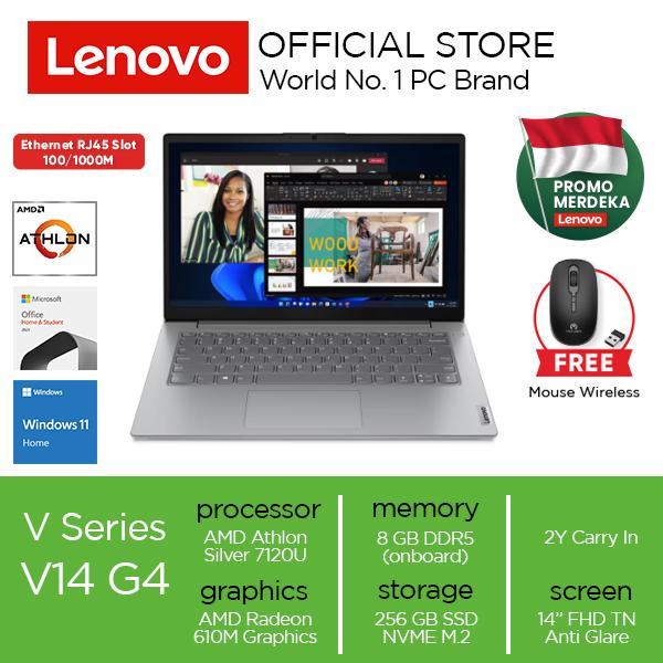 Promo Lenovo V14 G4 AMN Athlon Silver 7120U 8GB 256GB W11 OHS Cicil 0% ...