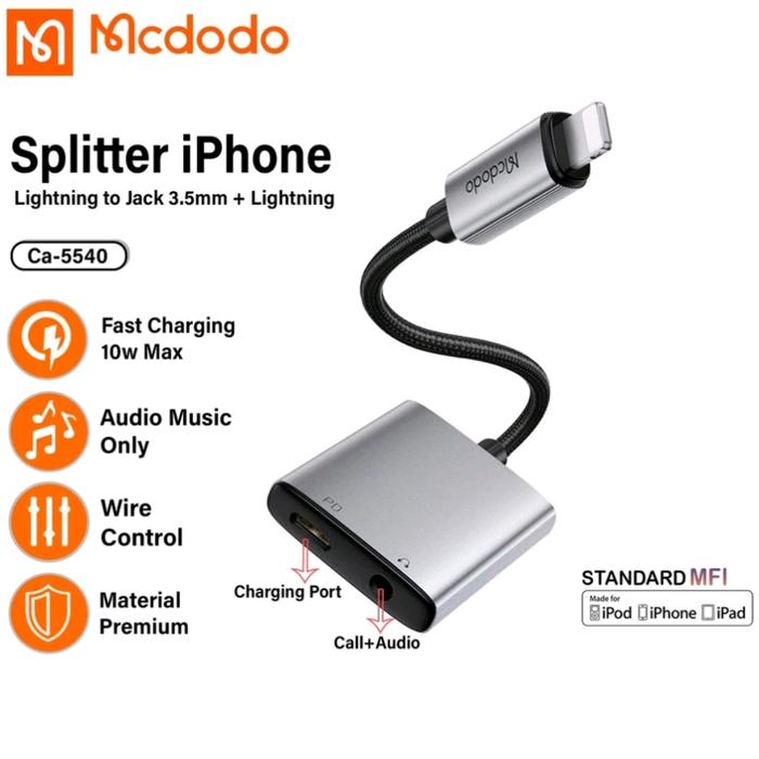 Jual MCDODO Kabel Converter Splitter Lightning iPhone to Jack 3.5mm ...