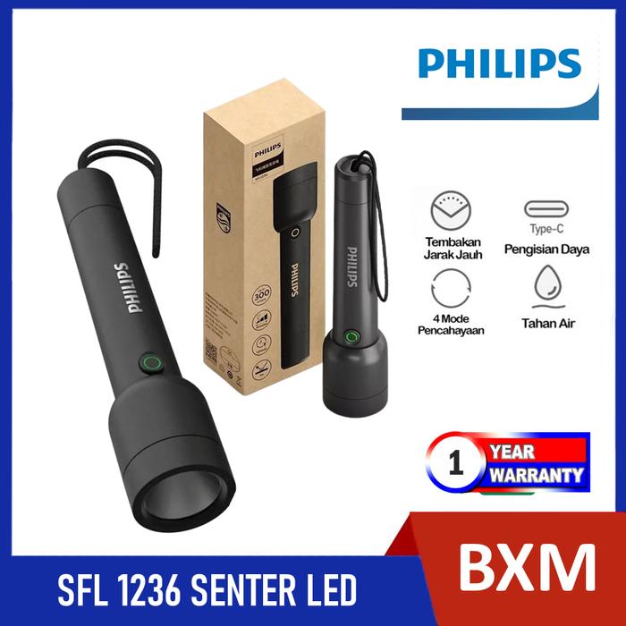 Promo Philips SFL1236 Flashlight Senter Mini Led Super Terang Tahan Air ...