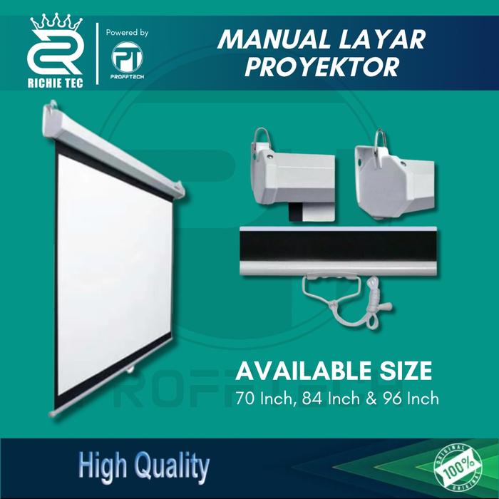 Promo Screen Projector 96" Wall / Layar Proyektor 96" Tarik Manual ...