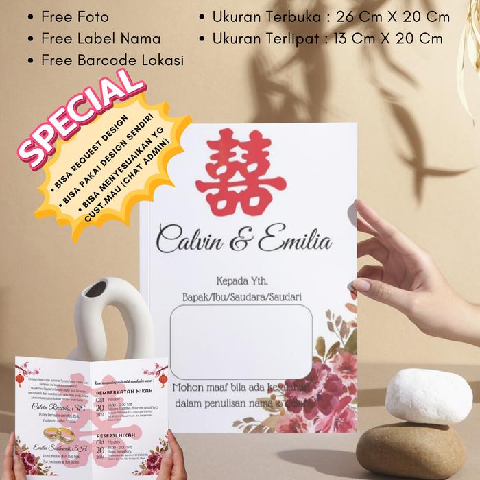 Jual Undangan pernikahan china wedding invitation custom - Jakarta ...