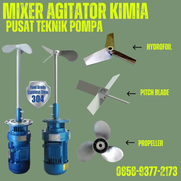 Jual Agitator Kimia 1,1Kw 1,5Hp 380V Agitator Mixer Chemical Kimia SS ...