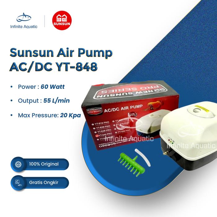 Jual Sunsun Aerator AC/DC YT 848 Pompa Udara Oksigen Air Pump Kolam ...