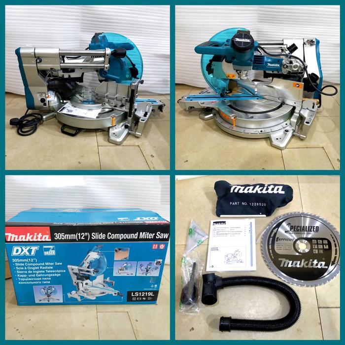 Jual Makita LS1219L Slide Compound Miter Saw 12" with Laser 1800W / Mesin Potong Kayu & Besi ...
