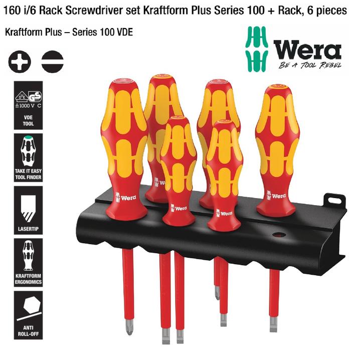 Promo Obeng VDE Set Wera 05006145001 Screwdriver Set and Rack, 6 Pc - Jakarta Barat - WERATOOLS ...