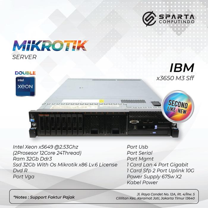 Jual Mikrotik Server Ibm x3650 M3 8Port Lan Gigabit 2Port Sfp 10G ...