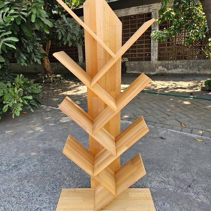 Jual Rak Pohon / Rak Modern Minimalis / Rak Buku Serbaguna Full Kayu ...