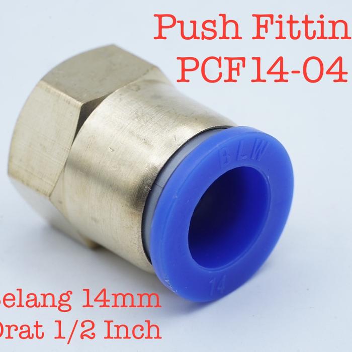 Jual PCF14-04 Pneumatic Nepel Fitting Lurus Selang 14mm Drat Dalam 1/2 ...