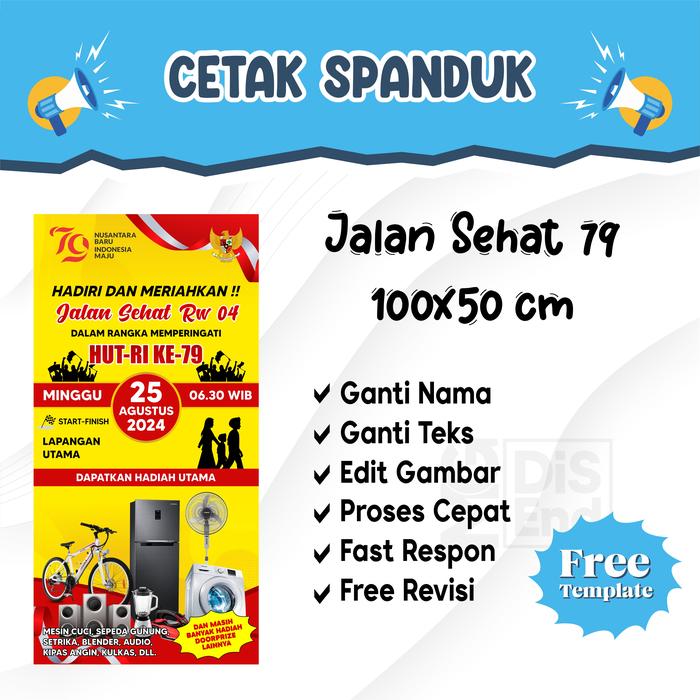 Jual Cetak Banner Spanduk "Jalan Sehat 79" | FREE DESIGN - Kab. Malang ...