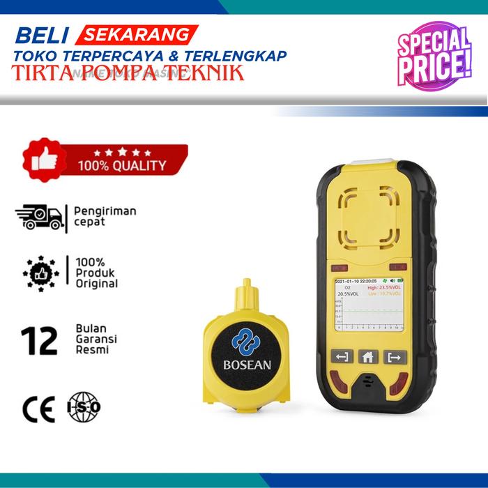Jual Bosean BH4M H2S CO O2 LEL Multi Gas Detector 4In1 Monitor BH-4M ...
