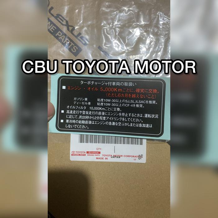 Jual LABEL STICKER STIKER TULISAN SERVICE PENUNJUK TURBO CHARGER DAN ...