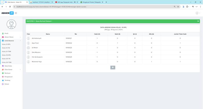 Jual Source code Aplikasi Absensi Siswa Berbasis Web dengan PHP MYSQL ...