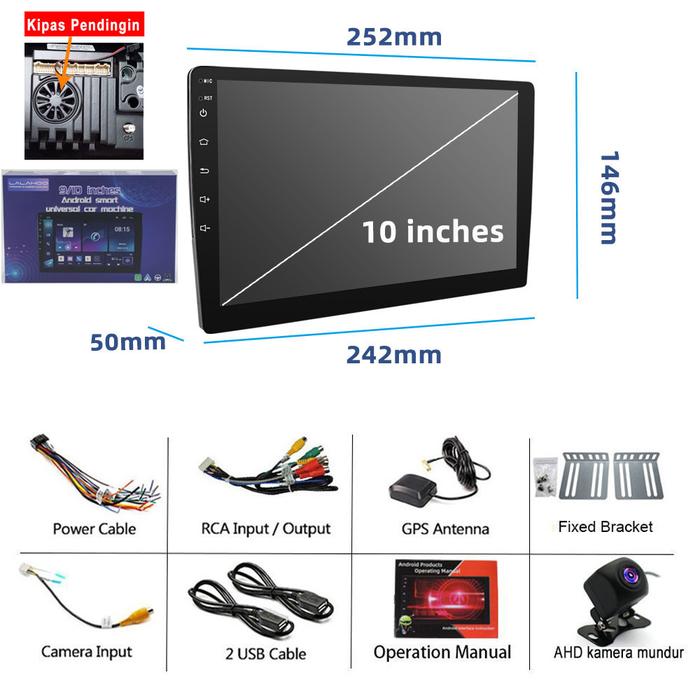 Jual 【Ada Kipas Pendingin】10 Inch 6G+64G Android 13 Head Unit Untuk Honda Freed 2008-2015 ...