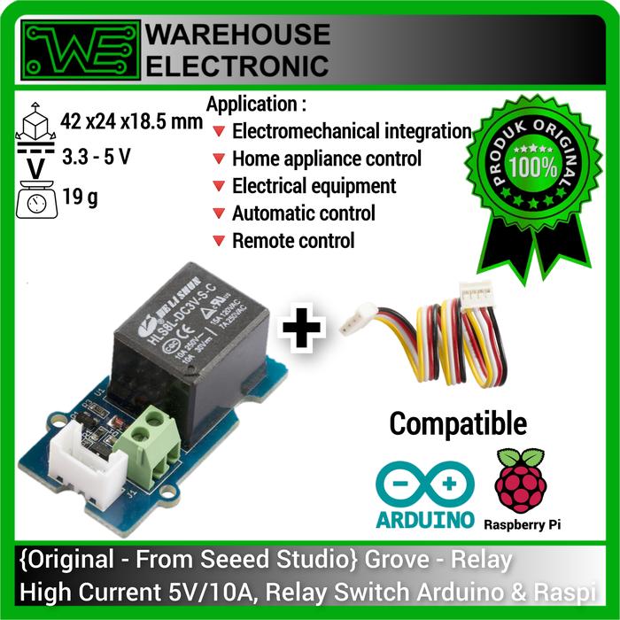 Jual Grove - Relay High current 5V 10A small 1 way mechanical relay ...