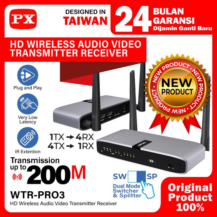 Jual Wireless HDMI Extender Audio Video Transmitter Receiver PX WTR ...