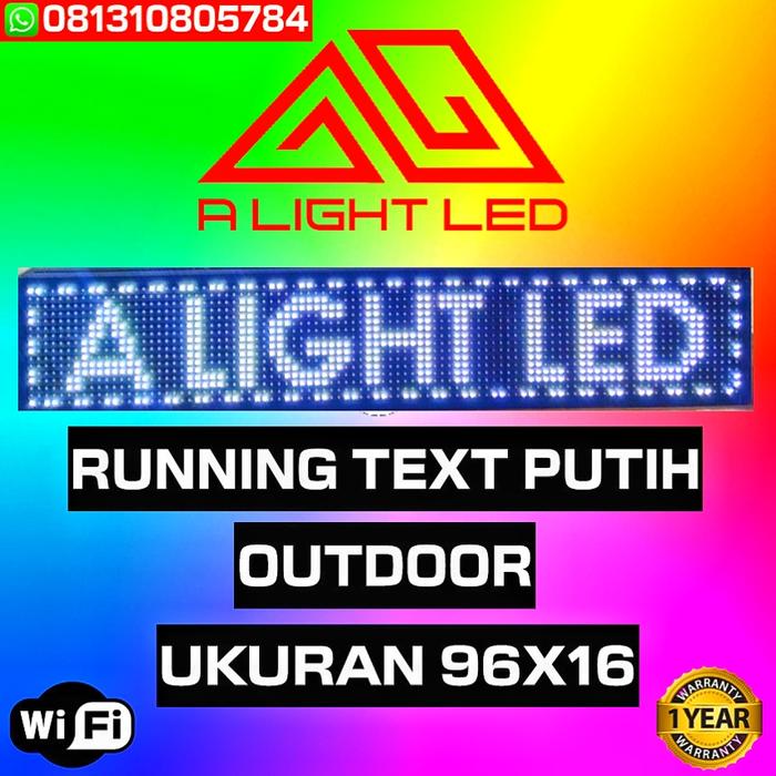 Jual Running text led putih outdoor ukuran lampu 96x16 - Kota Tangerang ...