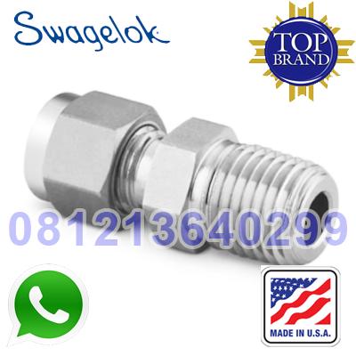 Jual STAINLESS STEEL SWAGELOK TUBE FITTING MALE CONNECTOR 1/4 IN TUBE OD X 1/4 IN MALE NPT ...