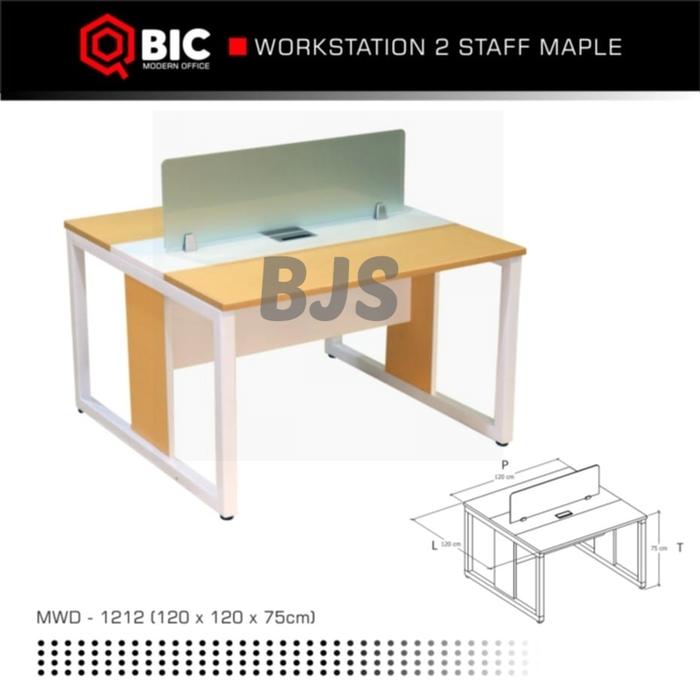 Jual Meja staff meja kerja partisi Qbic maple 2 4 6 8 staff - 4 staff ...