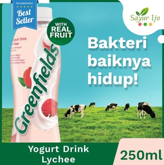 Promo Greenfields Yogurt Drink Lychee 250 ML / Botol Fresh Yoghurt Rasa ...