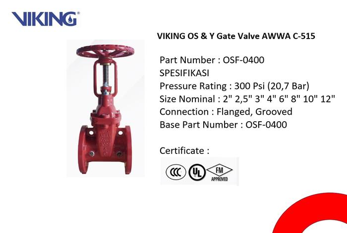 Jual Viking Gate Valve 6 inch OS&Y AWWA C515 ULFM - Jakarta Pusat - NSE ...