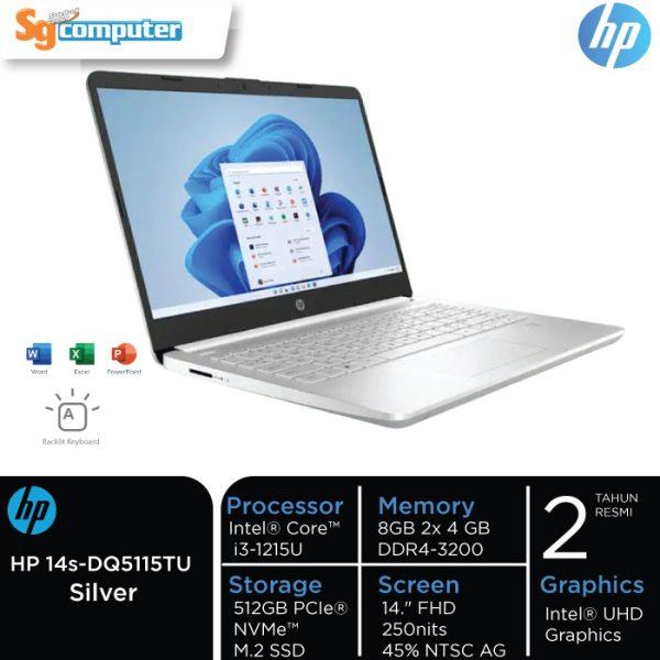 Jual HP 14s-DQ5115TU /Core i3-1215U/8GB/512GB SSD/14″ FHD/Win 11 Home ...
