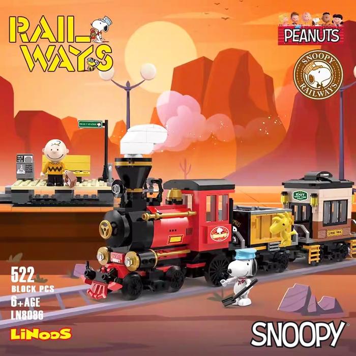 Jual LINOOS Snoopy Rail Ways Bricks Original Peanuts Kereta Api ...