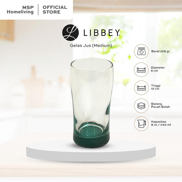 Promo LIBBEY Juice Glass Medium 240 ml / 8oz /Gelas Jus Hijau/ MSP-B34-H / isi 1 Pc - Jakarta ...