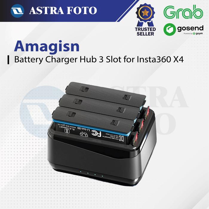 Jual Amagisn Battery Charger Hub 3 Slot For Insta360 X4 Charging Hub ...