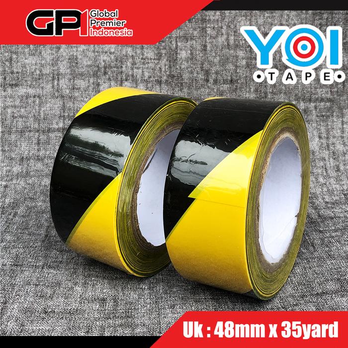 Jual YOI Tape Lakban Isolasi Police Line Garis Polisi Hitam Kuning ...