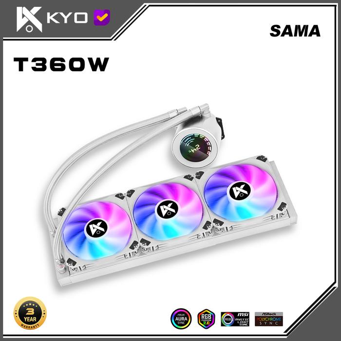 Promo KYO SAMA T360W ARGB AIO Liquid Cooling 360mm AIO 360 Cicil 0% 3x ...