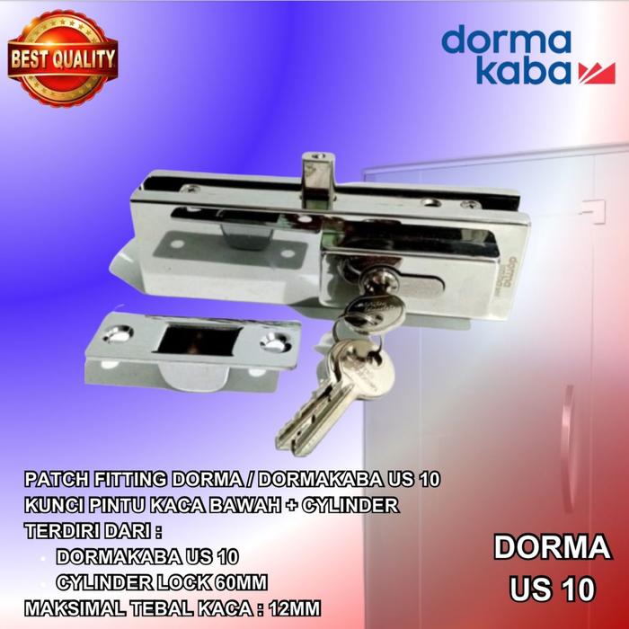 Promo Patch Fitting Dorma/DormaKaba US10 Kunci Pintu Kaca Bawah+Cylinder PSS - Jakarta Timur ...