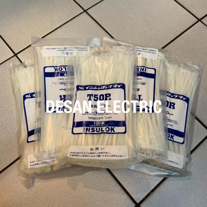 Jual Kabel Ties Insulok HellermannTyton T50R 20CM Isi 100pcs Putih ...