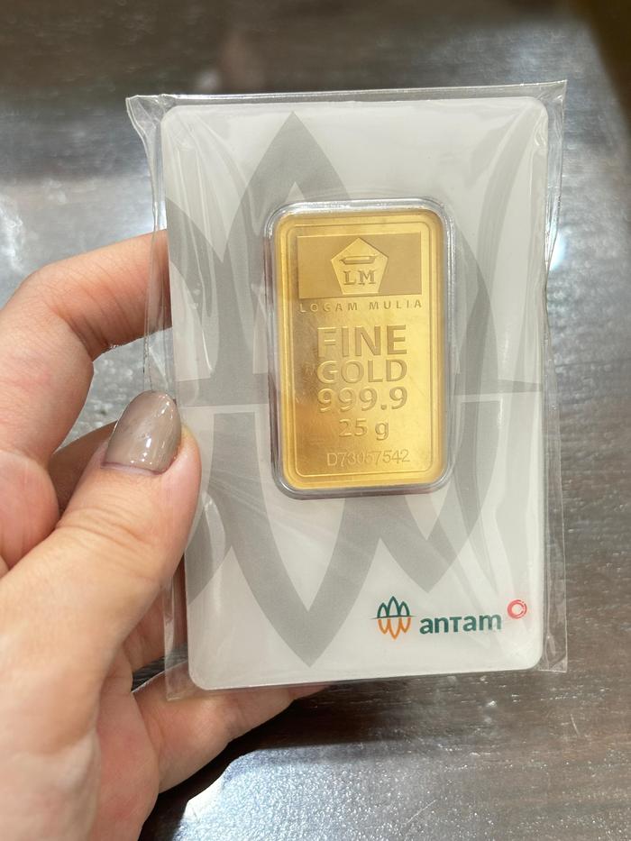 Jual 25 Gram ANTAM LM Logam Mulia Emas Batangan Investasi Press Redmark ...