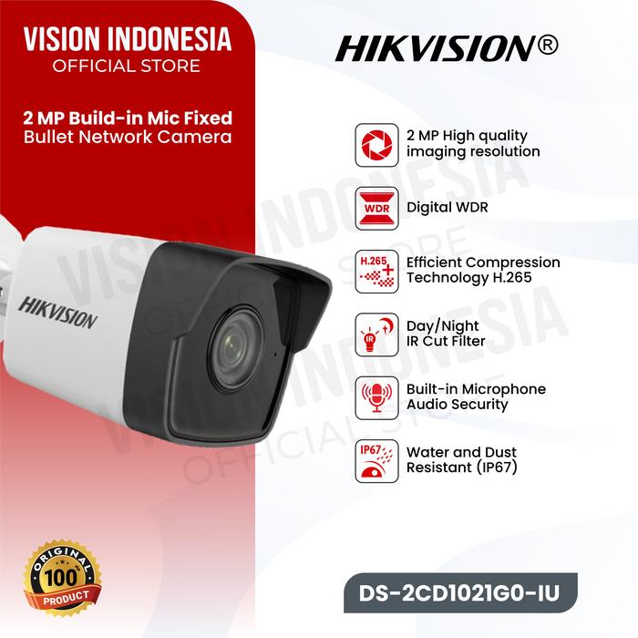Jual HIKVISION DS-2CD1021G0-IU 2MP AUDIO H265 POE Human Detection Ip Camera - Jakarta Utara ...