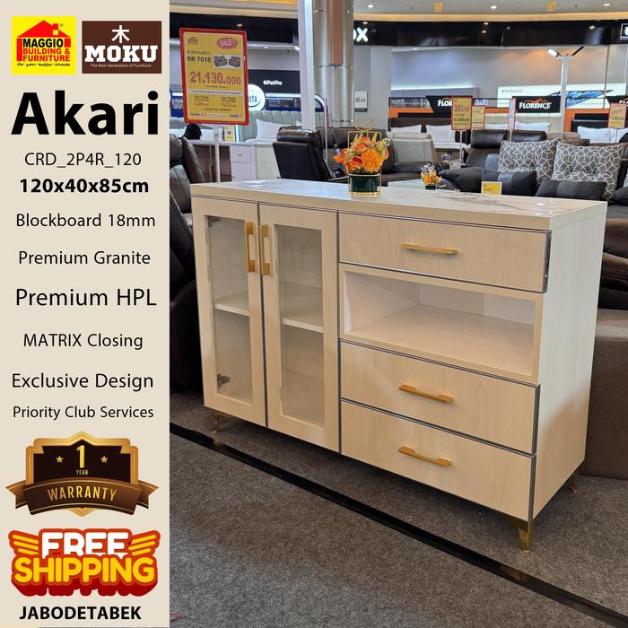 Promo BUFFET TV PREMIUM - LEMARI DISPLAY - CREDENZA MINIMALIS - AKARI CRD 120 - MOKU Cicil 0% 3x ...