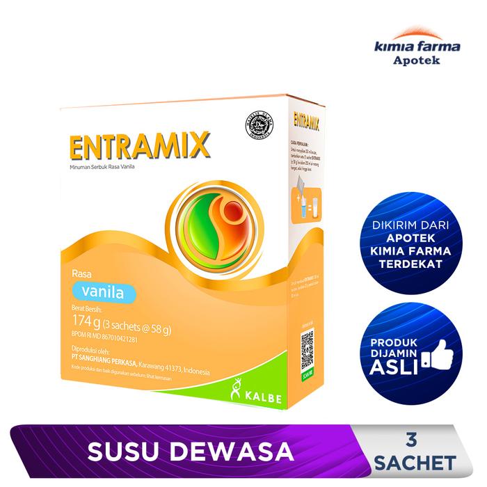 Jual ENTRAMIX VANILLA DUS 3 SACHET / SUSU DEWASA / KIMIA FARMA ...