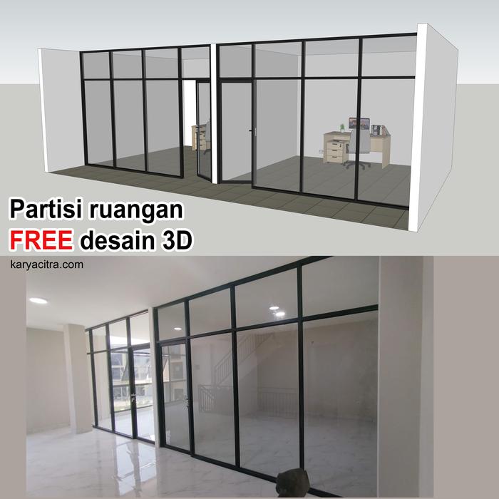 Jual partisi ruangan kaca aluminium inkalum alexind YKK gratis desain ...