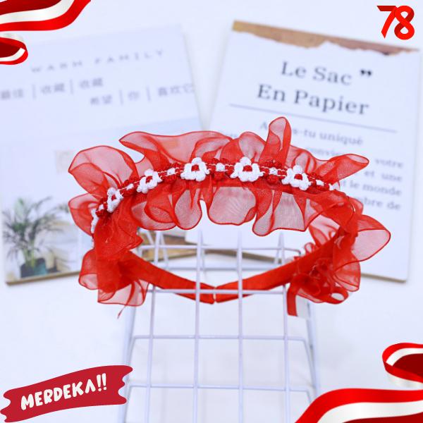 Jual Bando Ruffle Bunga HUT RI Bandana Agustusan Merdeka Aksesoris ...