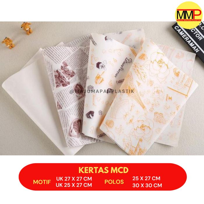 Jual [100PCS] KERTAS BUNGKUS NASI MCD KFC / KERTAS MAKANAN / KERTAS ...