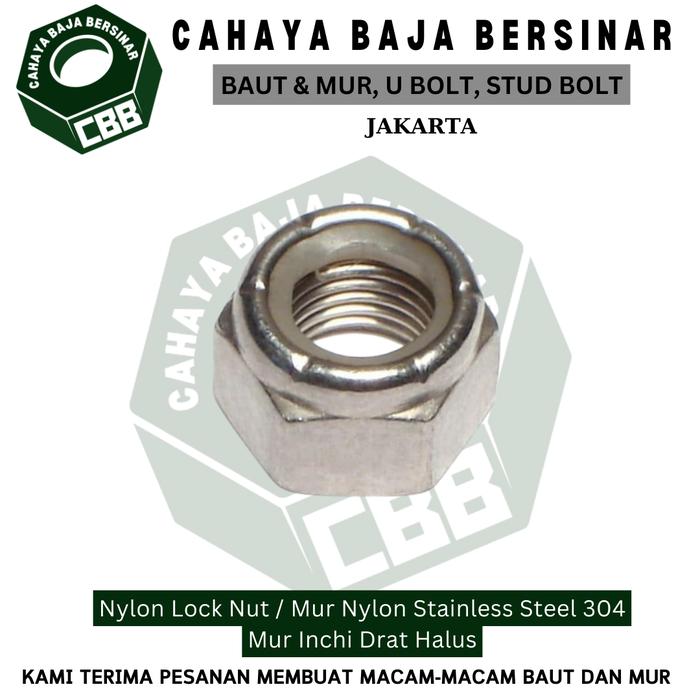Jual Nylon Lock Nut / Mur Nylon Stainless Steel 304 UNF 3/4" - 16G ...